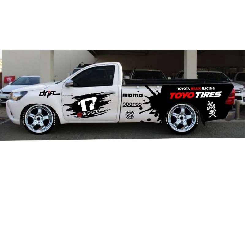 Jual Stiker mobil hilux Strada Triton Navara sticker custom | Shopee ...