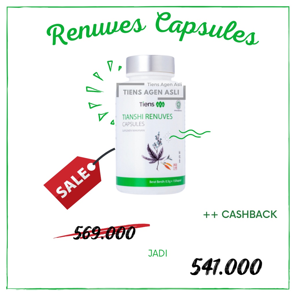 Jual Tiens / Tianshi Renuves Capsules Isi 150 Kapsul 100% Ori ...