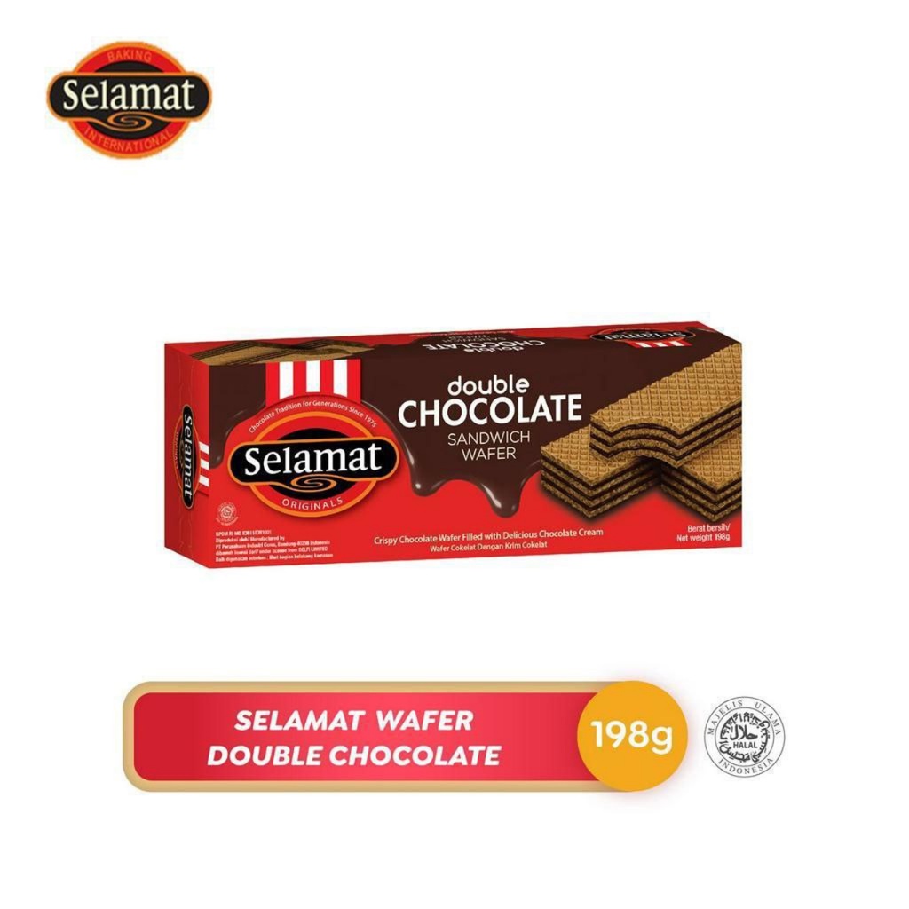 Jual Selamat Wafer Coklat Double Chocolate Black Vanilla 198 Gr 145 gr ...