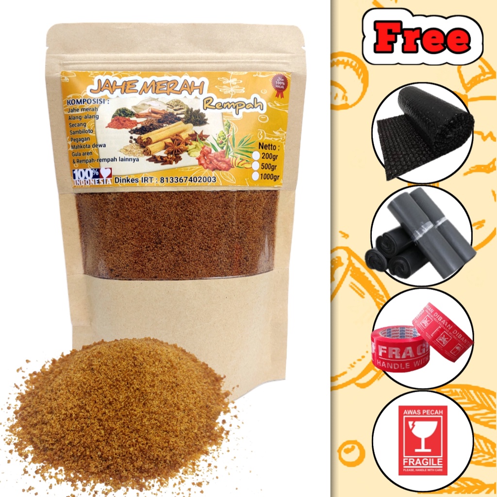 Jual Jahe Merah Rempah bubuk instan tanpa ampas 500gr 1kg | Shopee ...