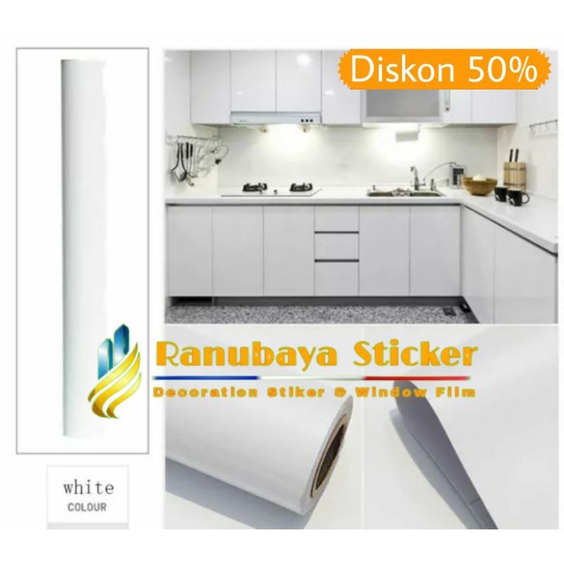 Jual Stiker sticker putih / stiker lemari / stiker meja / skotlet putih ...