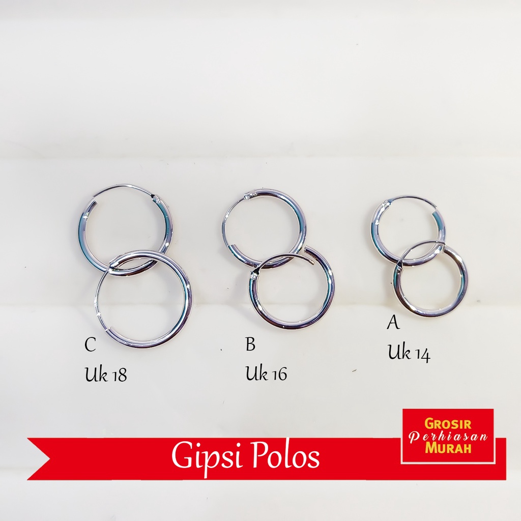 Jual Anting Perak Asli Silver Lapis Emas Putih Model Ring Gipsi POLOS ...