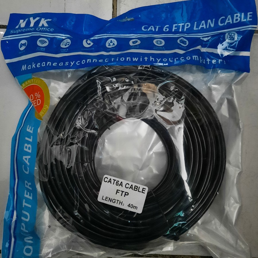 Jual NYK KABEL LAN FTP CAT 6 40M OUTDOOR - ETHERNET CABLE 40 METER | Shopee Indonesia