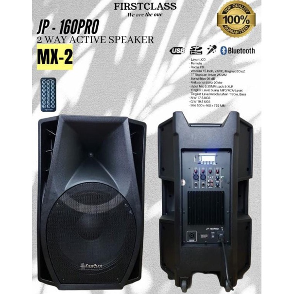 Jual SPEAKER AKTIF 15 INCH FIRSTCLASS JP 160 PRO MX 2 USB BLUETOOTH ...