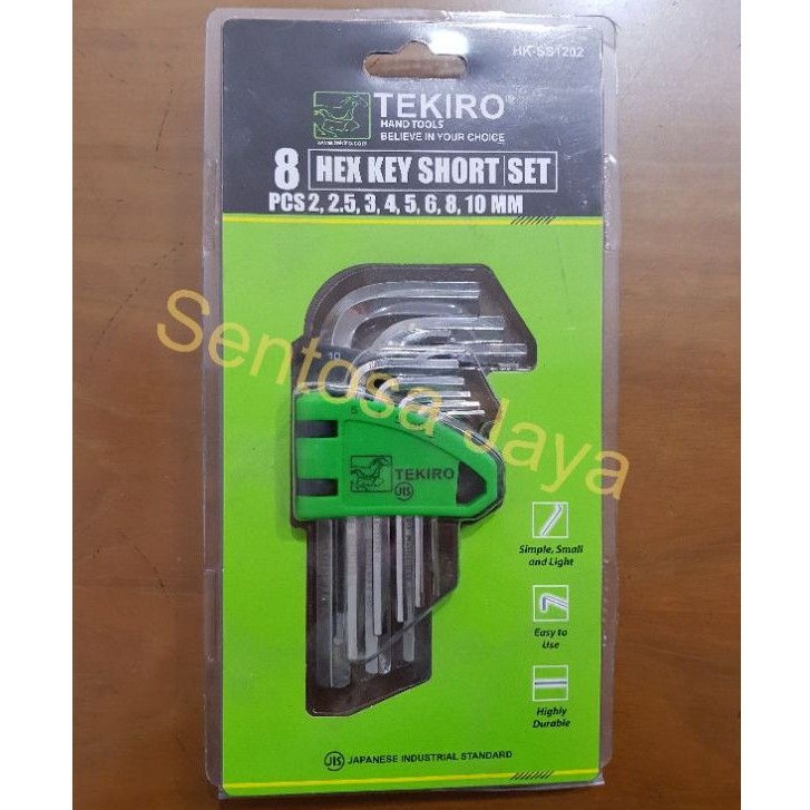 Jual Kunci L Pendek / Hex Key Short Set 8 pcs (2-10 mm mili) Tekiro ...
