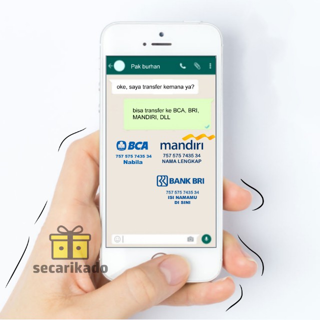 Jual Custom Sticker Rekening WA ( Whatsapp ) | Shopee Indonesia