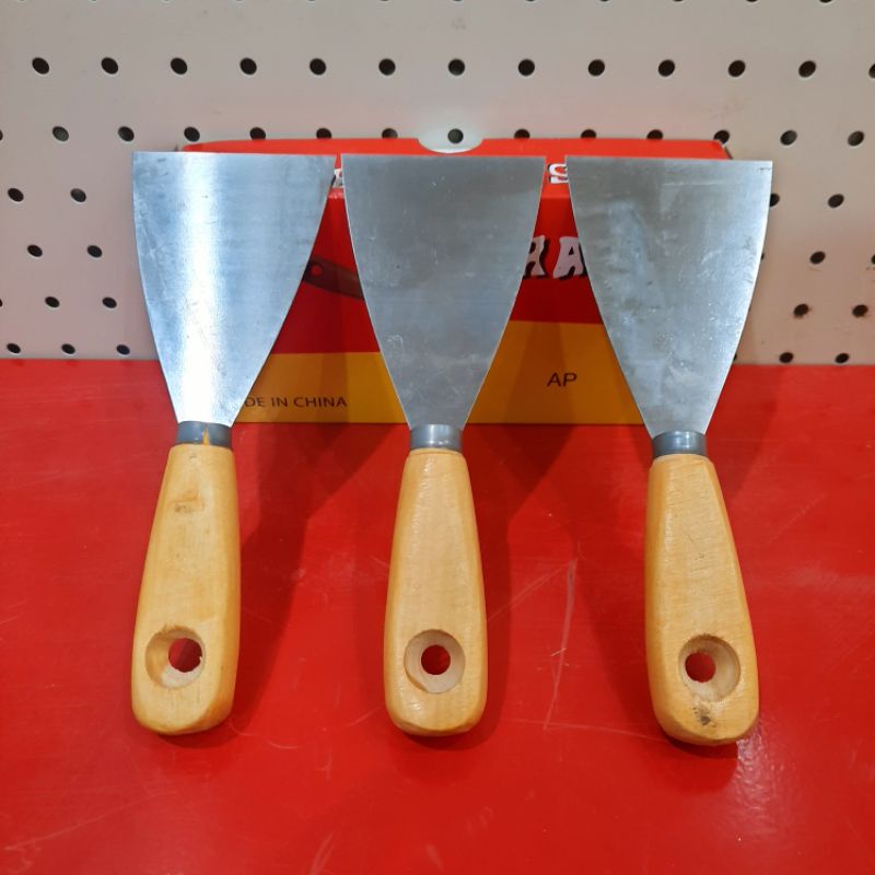 Jual Kapi Cat Gagang Kayu 3 inch AP Scraper Pisau Dempul Kape Pengerok ...