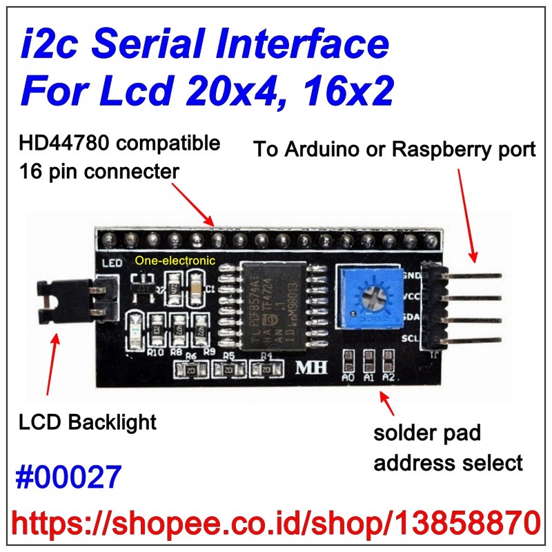 Jual Board I2C Serial Interface LCD1602 2004 Display | Shopee Indonesia