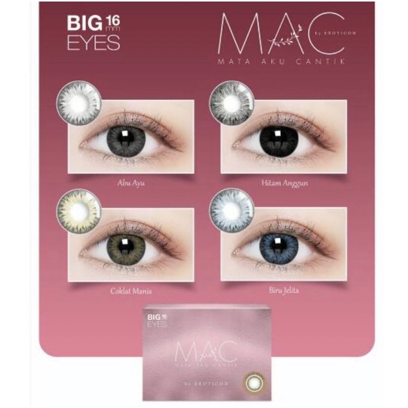 Jual Softlens MAC by Exoticon NORMAL ONLY dia 16mm (BIG EYES) | Shopee ...