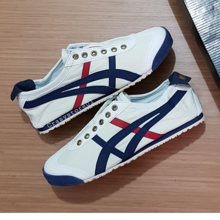 Jual [35] Asics Onitsuka Tiger Mexico 66 Mexico Tanpa Tali Cream Navy Merah Pria Wanita nrht945 ...