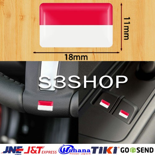 Jual Sticker Logo Bendera Indonesia Car Interior Stir Window Armrest 3D ...