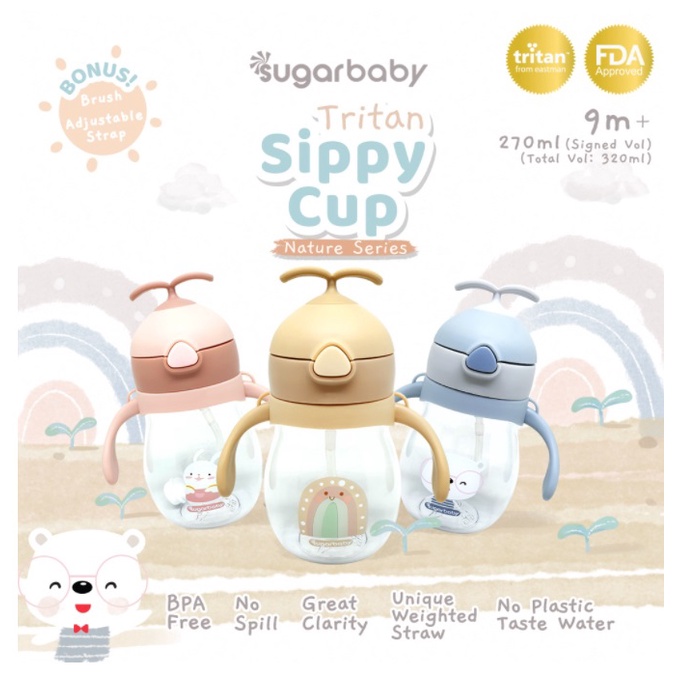 Jual Sugar Baby TRITAN Sippy Cup Nature Series (270/320 ml,9mo+) Botol Minum Bayi Anak CBKS ...