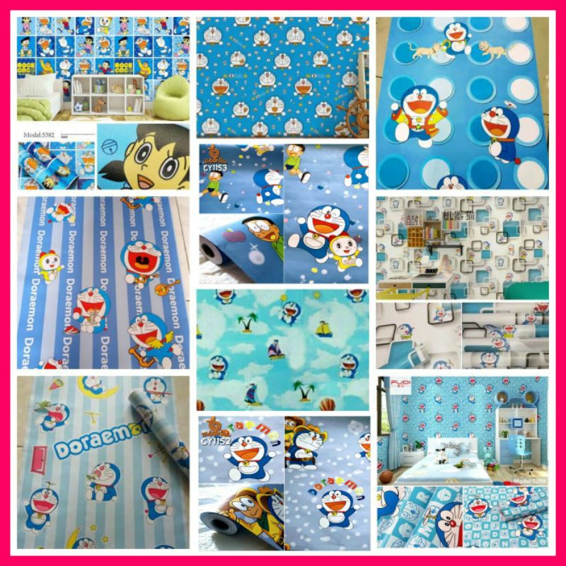 Jual wallpaper dinding doraemon lengkap | walpaper doraemon | Shopee Indonesia