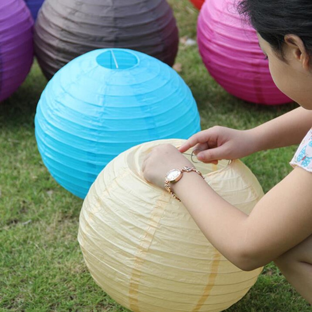 Jual Lampion Kertas Gantung Bulat 10 cm 20 cm 25 cm 30 cm 35 cm 40 cm ...