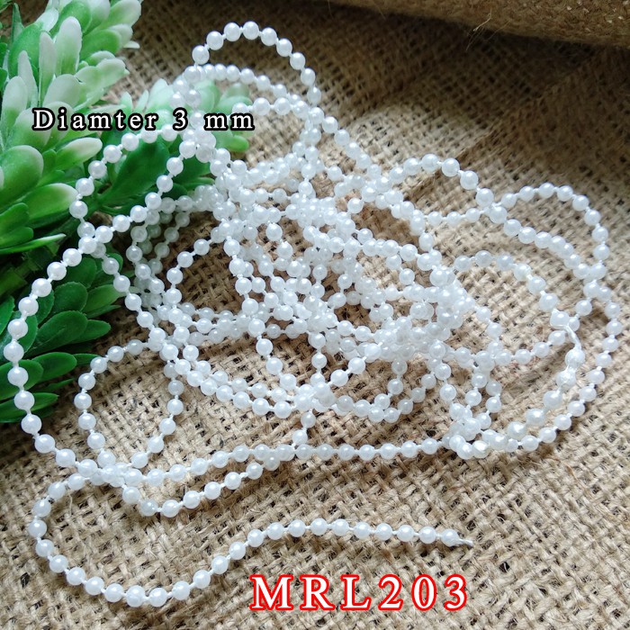 Jual Mrl203 Mutiara Renteng Lada Putih Diameter 3mili Per Meter ...