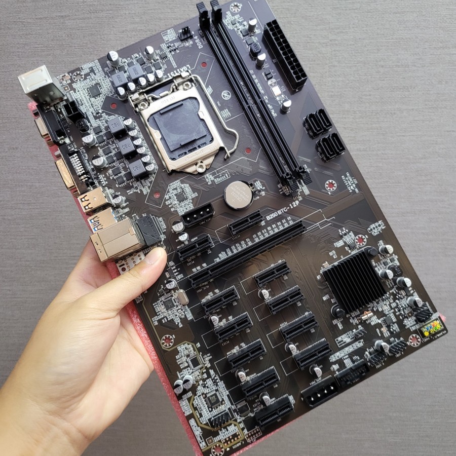 Jual MOTHERBOARD Qwerty B250 DDR4 B250-BTC 2400MHZ 12 X PCI-E LGA 1151 NEW | Shopee Indonesia