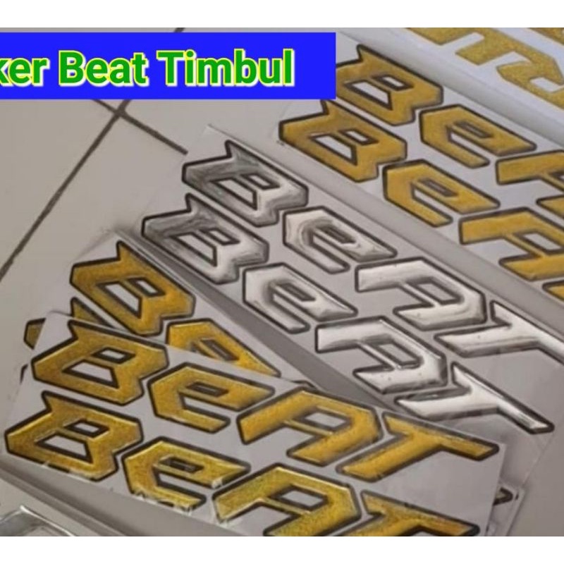 Jual Stiker Motor Honda Timbul Stiker Beat Gold dan Silver Stiker Beat ...