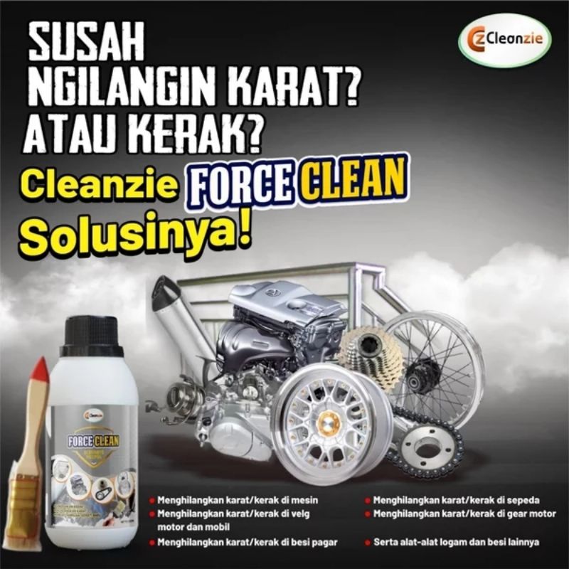 Jual pembersih kerak karat mesin head karbu motor mobil kendaraan cleanzie force ultimate max ...