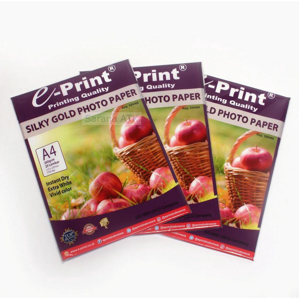 Jual E-print Silky Gold Photo Paper A4 260Gsm 20S [ Buah Apel ] Pack ...