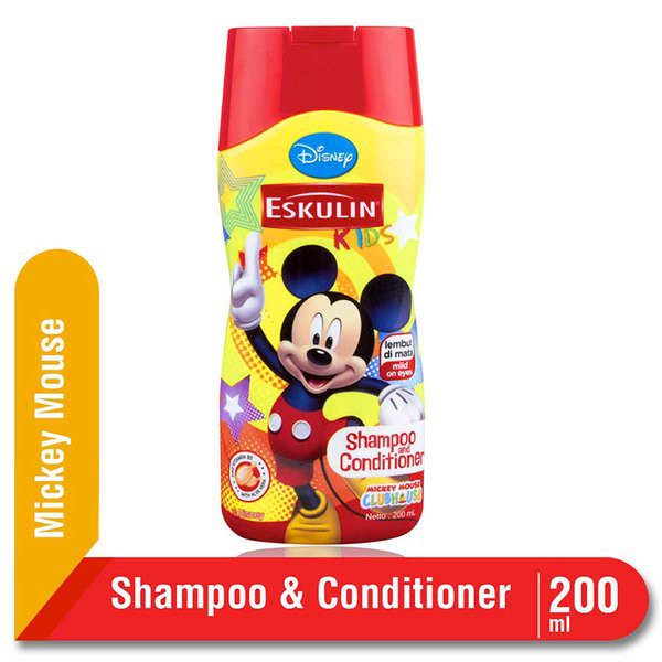 Jual Eskulin Kids Shampoo & Conditioner 200ml Disney - Mickey Mouse ...