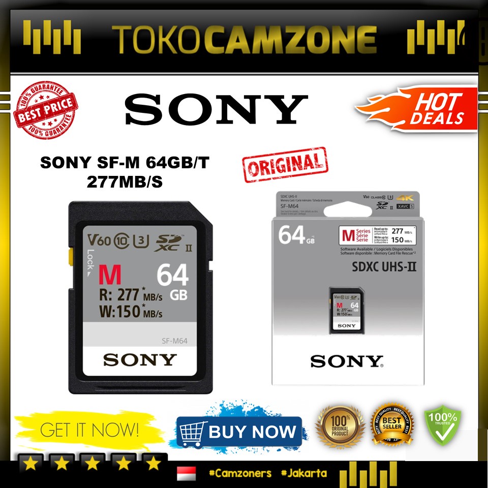 Jual Sony SF-M Tough Series SDXC 64GB Read 277MB | Shopee Indonesia
