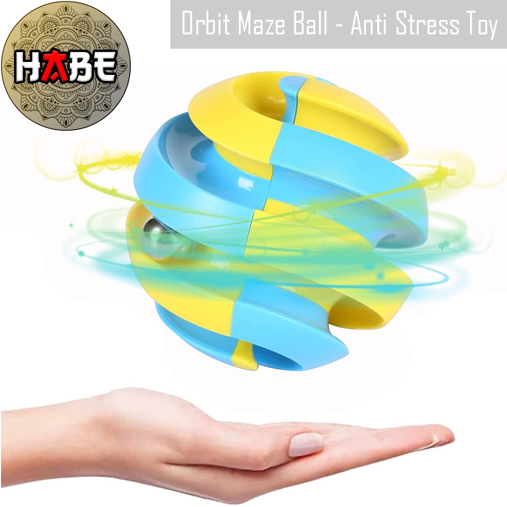 Jual HABE Orbit Maze Ball Anti Stress Fidget Toy Trackball | Shopee ...