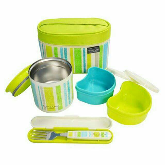 Jual Lunch box set trend line ( green ) | Shopee Indonesia