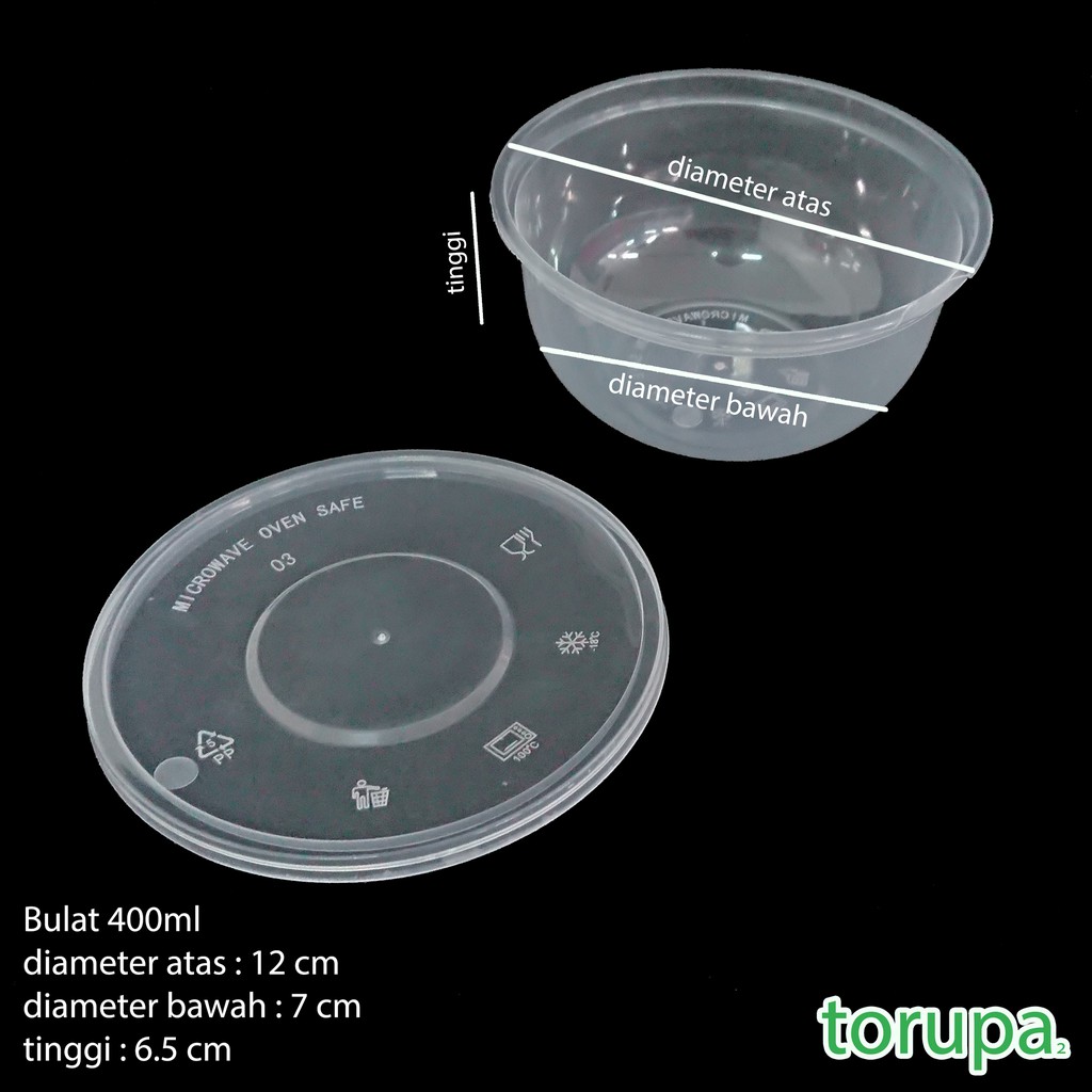 Jual Kotak Makan Plastik Thinwall Food Container Bowl 400ml Lunch Box ...