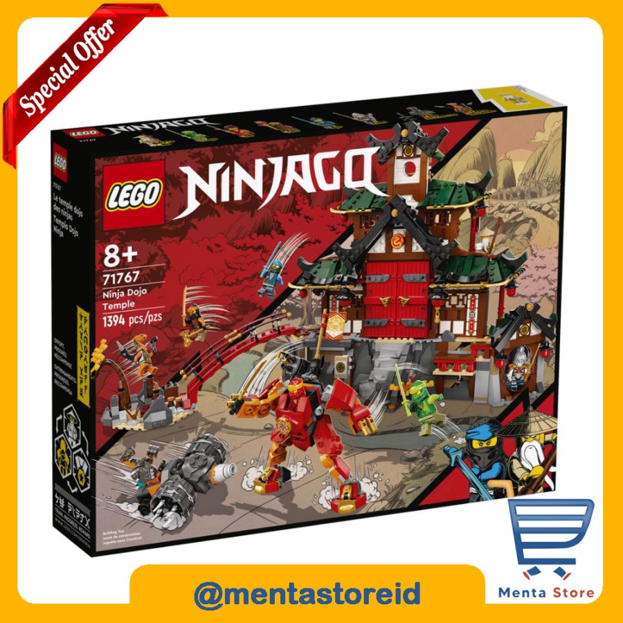 Jual LEGO Ninjago 71767 Ninja Dojo Temple Tea Room Workshop 8 Minifigs ...