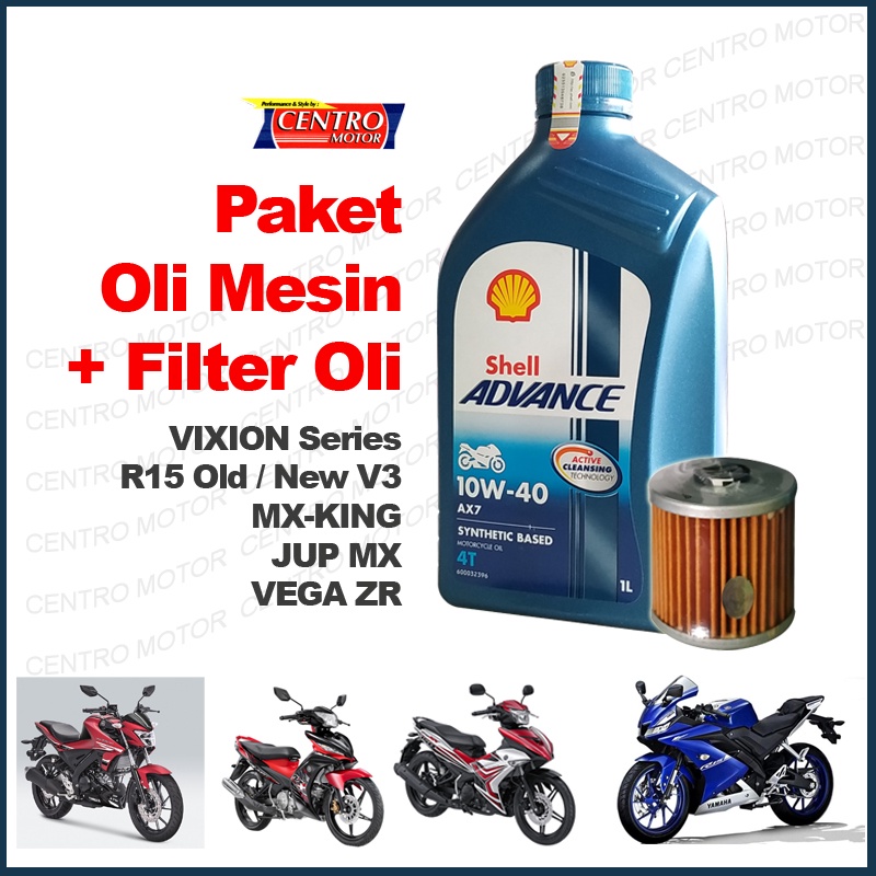 Jual OLI MESIN+FILTER OLI YAMAHA VIXION SERIES,R15 OLD/V3,XABRE,MX-KING ...