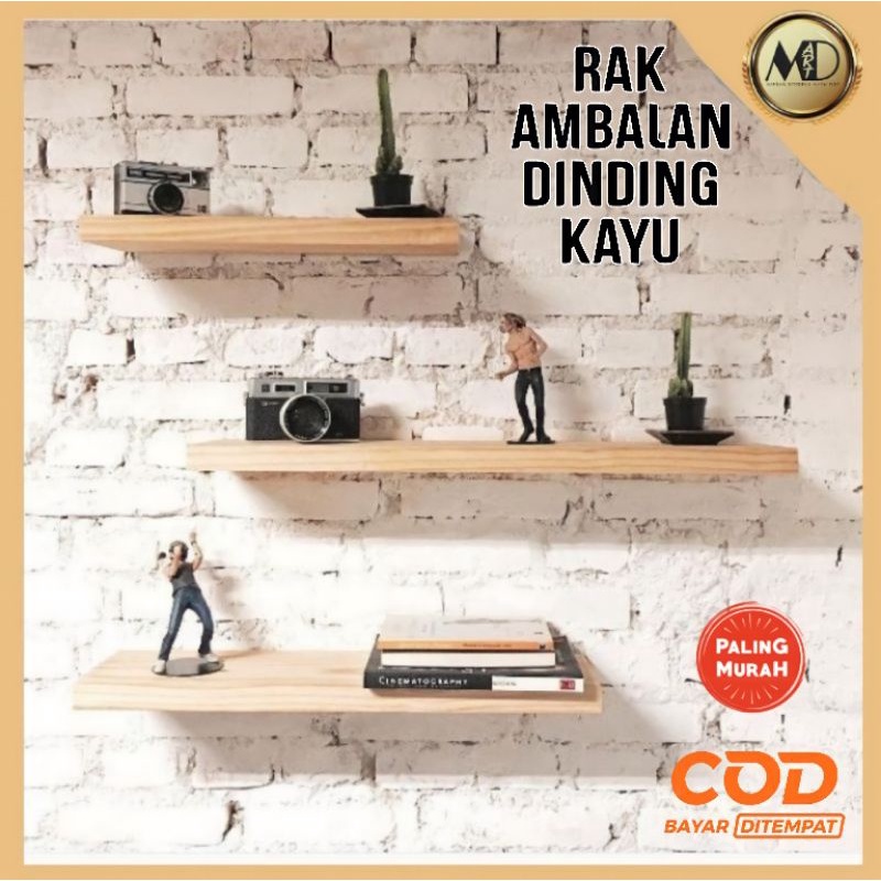 Jual FLOATING NATURAL Rak ambalan dinding Kayu Tempat Partisi Ruangan ...