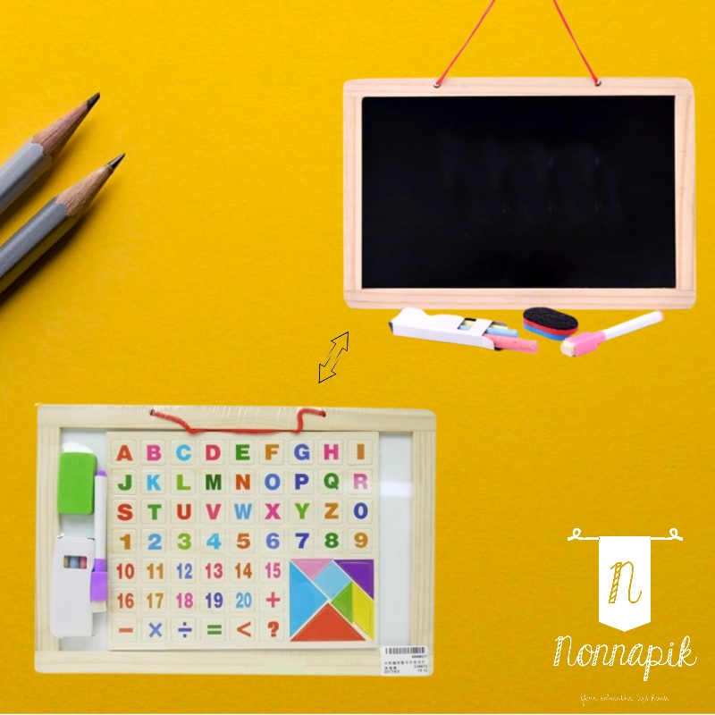 Jual Papan Tulis Jigsaw Puzzle Abjad Huruf Angka - Mainan Anak White ...