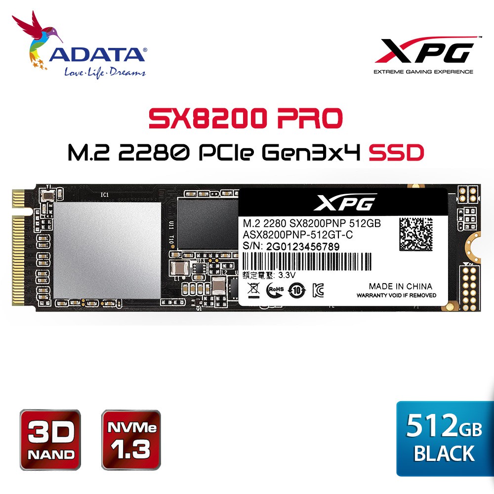 Jual ADATA XPG SX8200 PRO PCle Gen3x4 M.2 2280 SSD 512GB | Shopee Indonesia