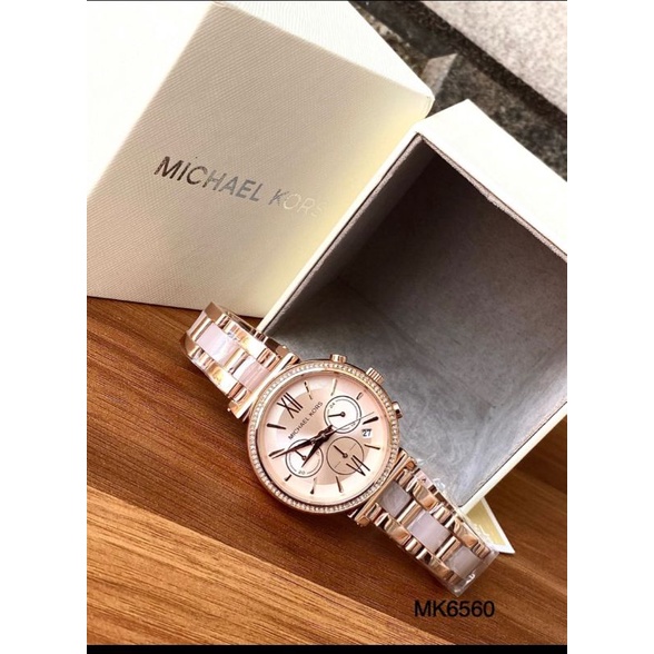 Jual Michael Kors MK6560 Sofie Chronograph Rose Gold Dial Dual Tone ...