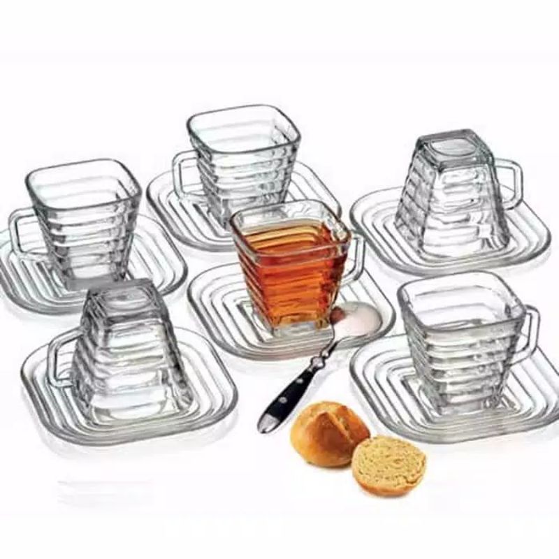 Jual GELAS TEH SET 6/GELAS KACA SET 6 | Shopee Indonesia