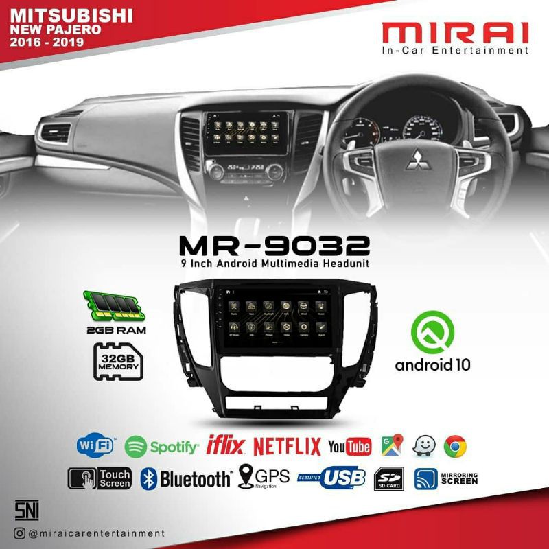 Jual Head Unit Android MIRAI All New Pajero Layar 9 Inch Android 10 ...