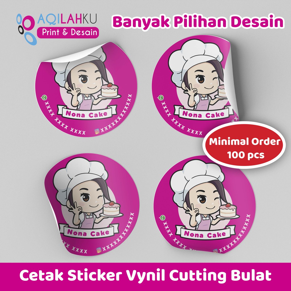Jual CETAK STIKER VYNIL BULAT (ANTI AIR) STICKER MAKANAN KEMASAN PRODUK ...