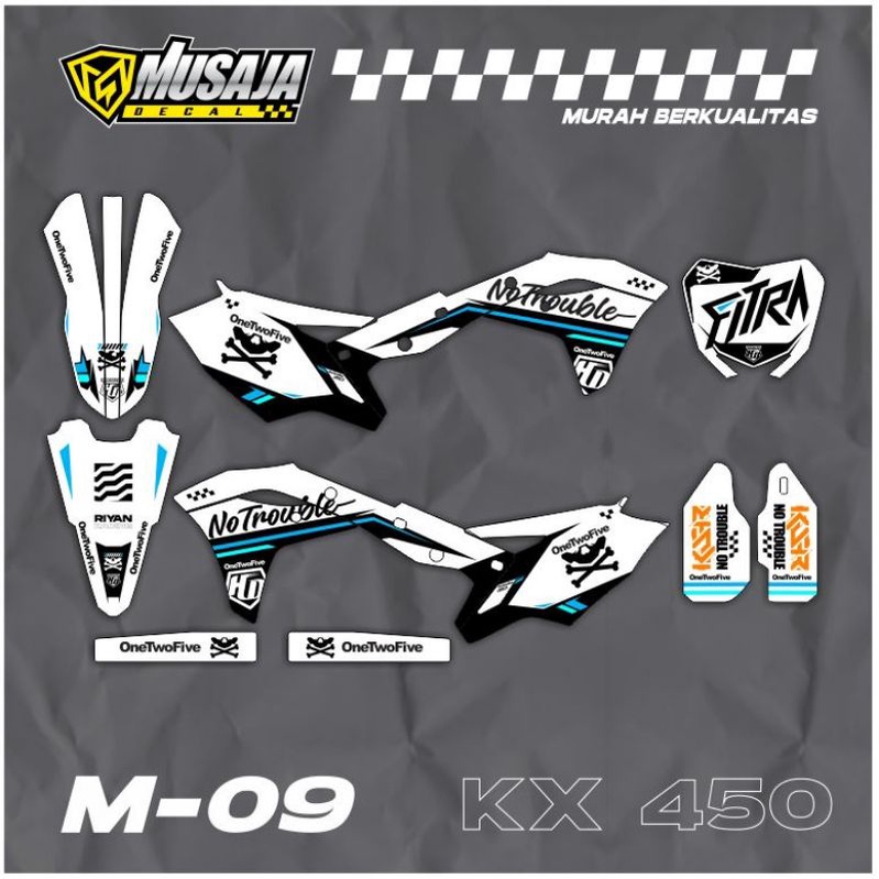 Jual Decal Stiker KX 250 full body - decal kx 250 full body hitam putih ...