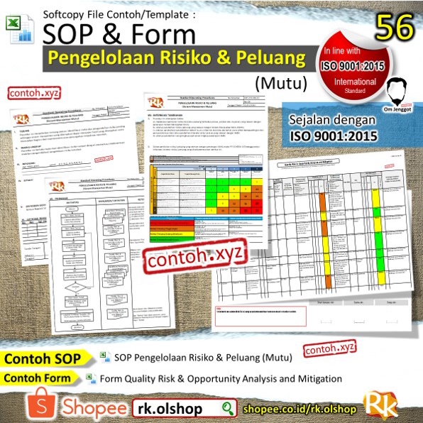 Jual [#56] Contoh SOP Pengelolaan Risiko & Peluang Mutu, ISO 9001:2015 ...