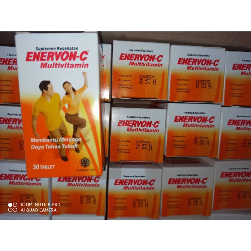 Jual enervon c botol isi 30 tab multivitamin daya tahan tubuh | Shopee ...