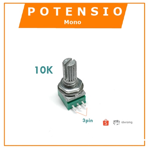 Jual Potensio Mono 10K 3pin potensiometer mono hijau | Shopee Indonesia