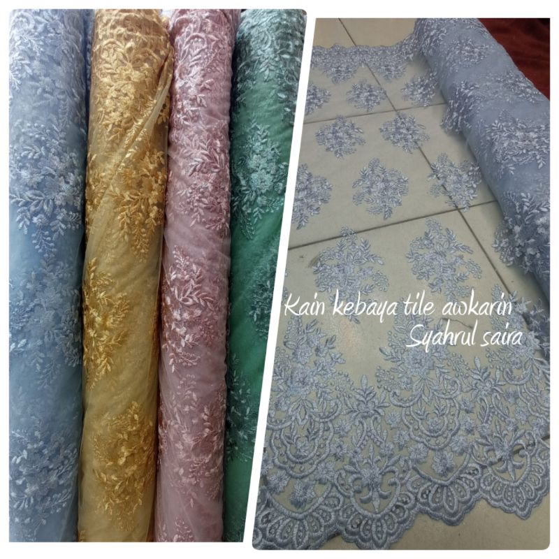 Jual Mewah !! kain tile kebaya_kain tile brokat motif terbaru | Shopee ...