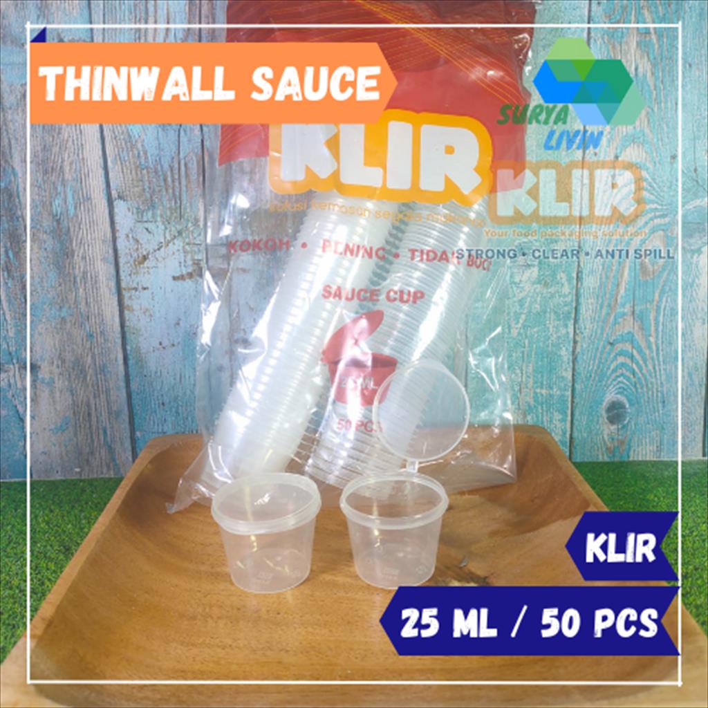 Jual Thinwall KLIR Sauce cup 25 ml - ANTI PECAH - Isi 50 pcs / Cup ...