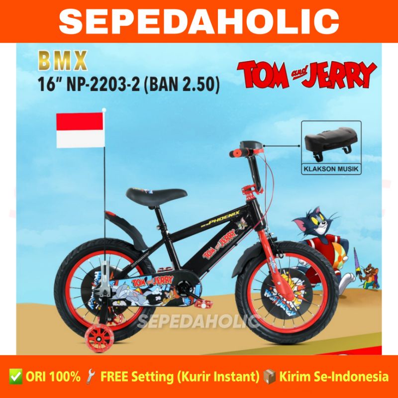 Jual Sepeda Anak BMX Laki PHOENIX NP 2203-2 Tom And Jerry Ukuran 16 Inch | Shopee Indonesia