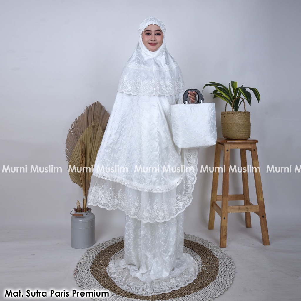 Jual Mukena dewasa sutra Paris premium renda tile rempel mukena renda ...