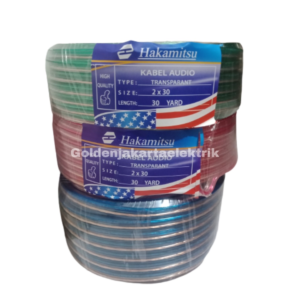 Jual Kabel Listrik Transparan Serabut 2x30 30yard Per Roll Hakamitsu | Shopee Indonesia