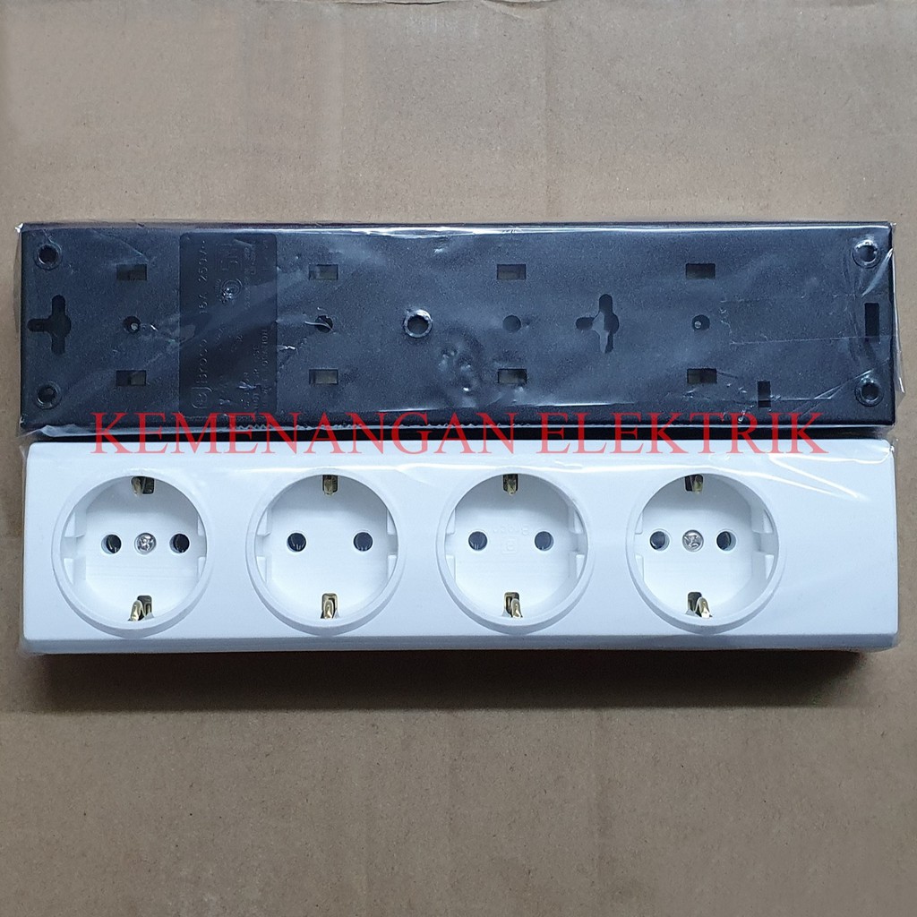 Jual BROCO STOP KONTAK TERMINAL 4 LUBANG PUTIH 15340 NCP / COLOKAN LISTRIK 4 LOBANG | Shopee ...