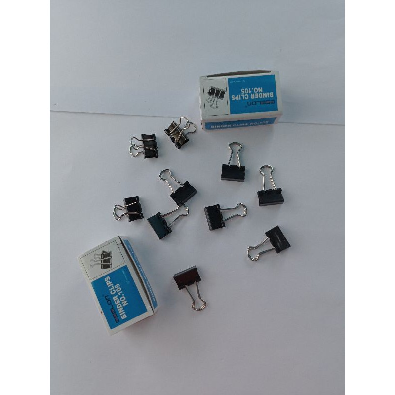 Jual Klip Kertas Clips Binder warna hitam Ukuran besar kecil | Shopee ...