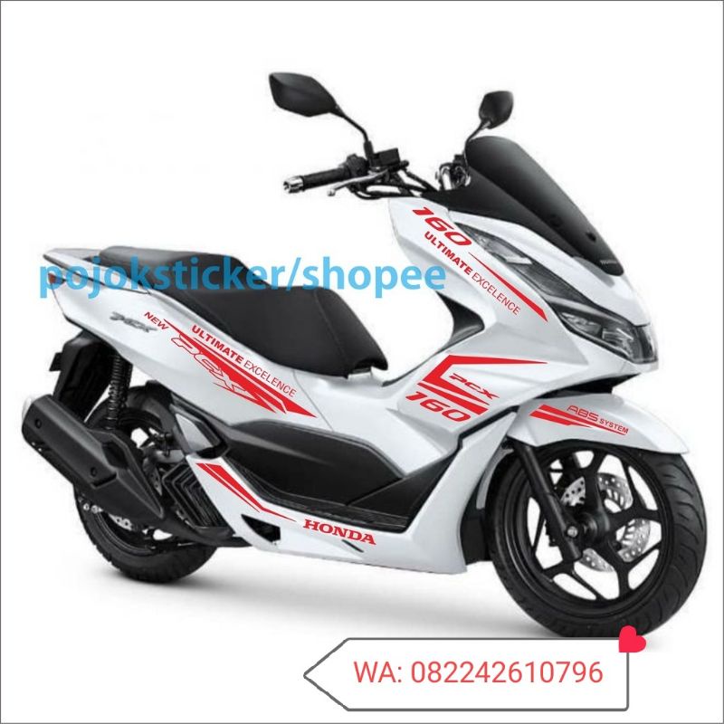 Jual Sticker Cutting Striping Honda NEW PCX PUTIH 2021 160cc Sporty ...