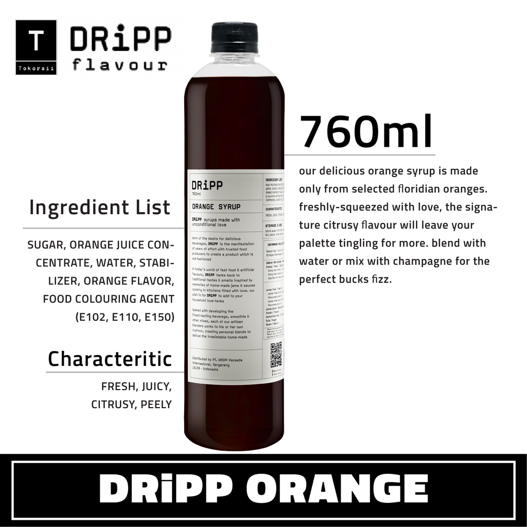 Jual Dripp Sirup / Syrup - Orange Syrup 760 ml ( Sirup Jeruk ) | Shopee ...